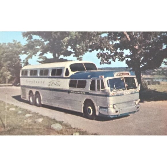 Office | 194s 50s New York Express Greyhound Scenicruiser Bus Postcard ...